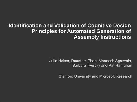 identification and validation of cognitive design principles for