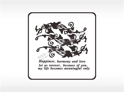 喇叭花花朵藤曼英文方形挂件ai8 0格式激光打标文件通用矢量图 微图库