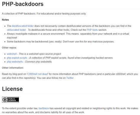Blazes Security Blog A Collection Of Php Backdoors