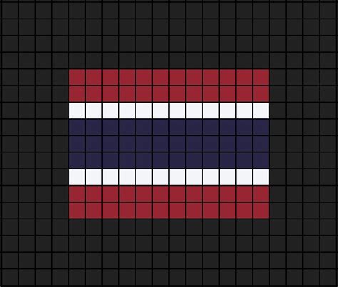 A Pixel Art Template Of The 1917 Thai Flag Thailand Flag Minecraft