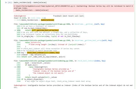 erro ao executar essa parte do código python pandas tratando e