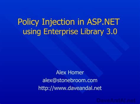 Policy Injection In Aspnet Using Enterprise Library 30 Ppt