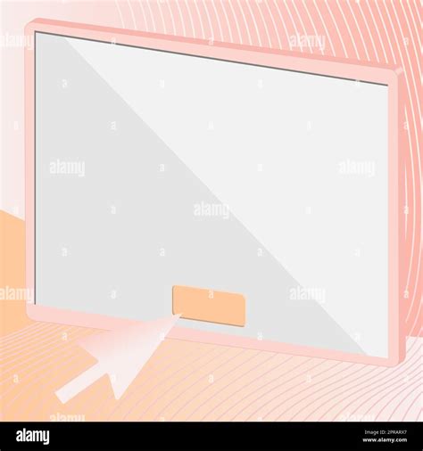 Arrow Pointing On Main Button Of A Portable Device Blank Screen Tablet Phone Clear Front Shut