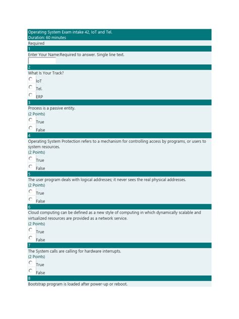 Operating System Exam Intake 42 Pdf Process Computing Scheduling Computing