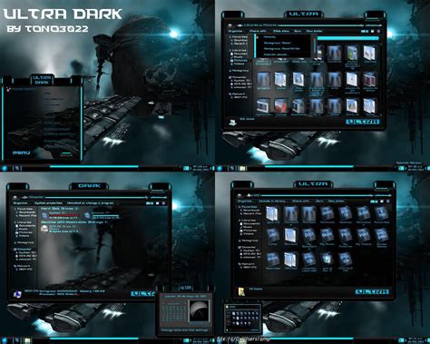 Windows 7 Theme Blue Glass Ultra Dark By Customizewin7 On DeviantArt