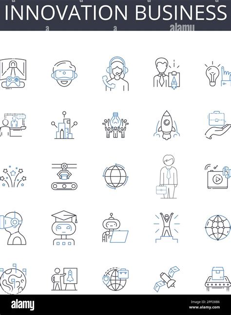 Innovation Business Line Icons Collection Creativity Design