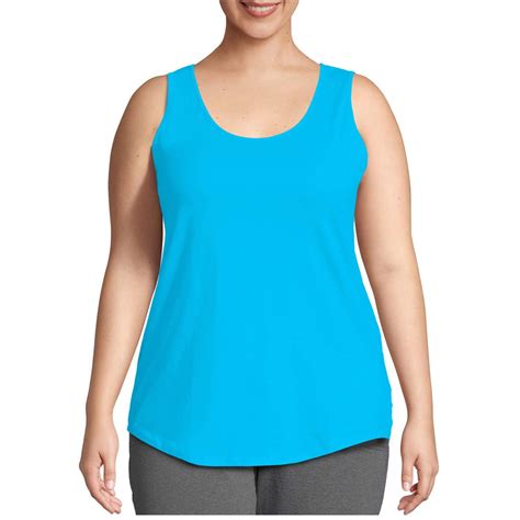 Admvng Plus Size Tank Tops For Women Fashion Plus Size Solid Round Neck Loose Sleeveless T Shirt