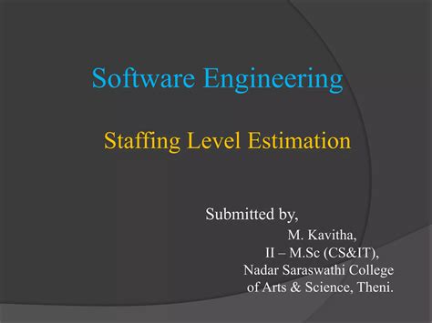 Staffing Level Estimation Pptx Computer Software And Applications