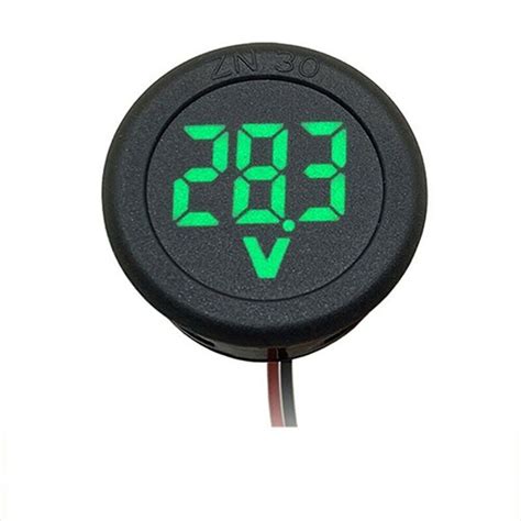 Amicisense Dc 5 100v Voltmeter Plastic 30mm Diameter Green 3 Digit Led Display 20cm Wire
