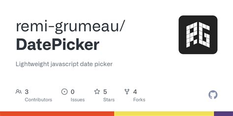 GitHub Remi Grumeau DatePicker Lightweight Javascript Date Picker