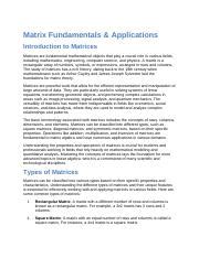 Understanding Matrix Types Applications Essential Guide Course Hero