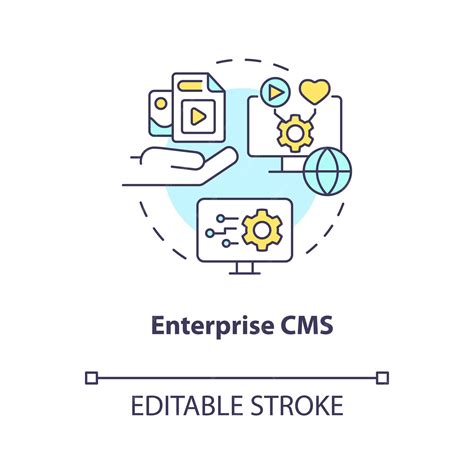 premium vector enterprise cms concept icon