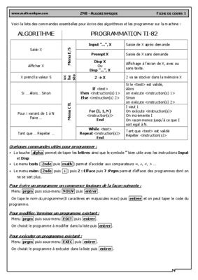 Td Corriges Algorithme Et Programmation Pdf Notice Manuel D Utilisation