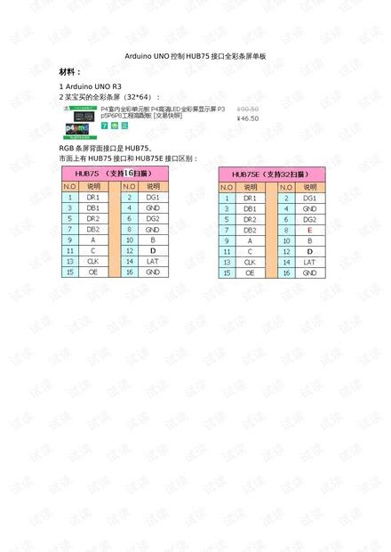 arduinouno控制全彩rgb点阵条屏单元板hub75接口显示数字汉字 hub75接口定义资源 csdn下载