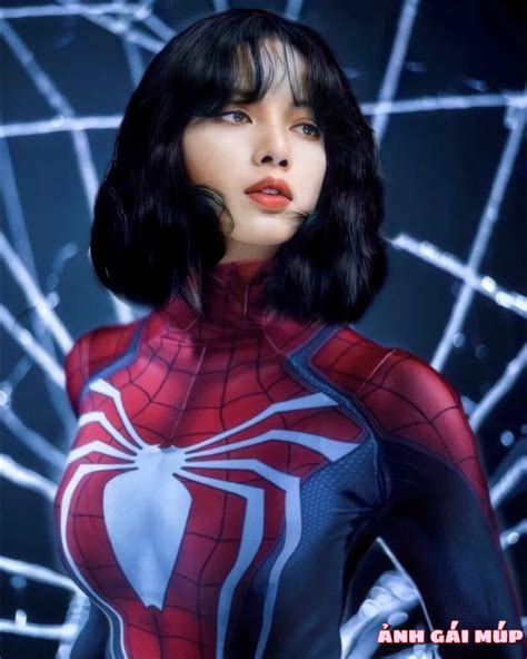 169 Ảnh Gái Xinh Cosplay Người Nhện Sexy Body Rực Lửa