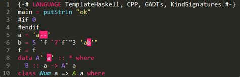 Haskell More Syntax Highlighting Problems · Issue 2672 · Sublimehq