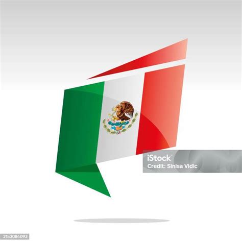 새로운 추상 멕시코 국기 종이 접기 아이콘 단추 레이블 벡터 0명에 대한 스톡 벡터 아트 및 기타 이미지 0명 3차원 형태 공휴일 Istock