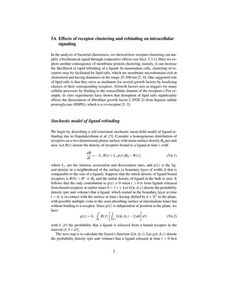 5a Effects Of Receptor Clustering And Rebinding On Intracellular Signaling