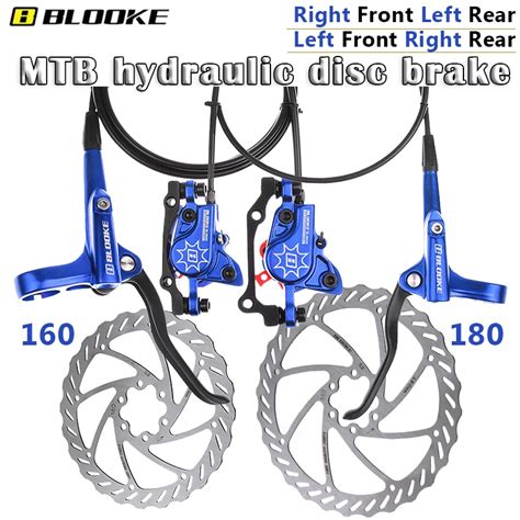 Blooke M620 Mtb 유압 오일 디스크 브레이크 160 180 Mm 파란색 자전거 전면 후면 레버 캘리퍼 너트 로터 스쿠터 산악 자전거자전거 브레이커