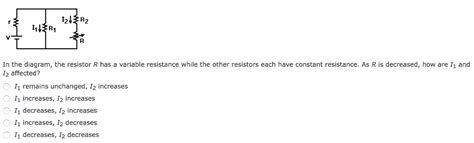 Solved In The Diagram The Resistor R Has A Variable Chegg