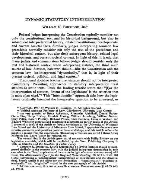 Dynamic Statutory Interpretation Pdf Civil Rights Act Of 1964 Damages