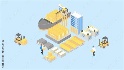 Logistic Technology Animated Isometric Concept Great For Business
