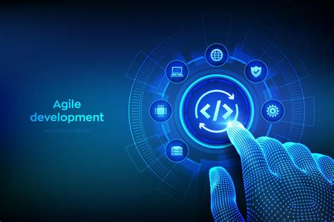 Devops Agile Development And Optimisation Concept On Virtual Screen Software Engineering