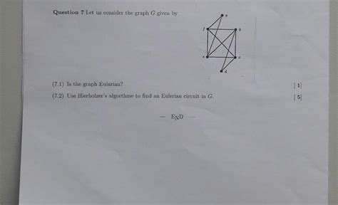solved question 7 let us consider the graph g given by 7 1