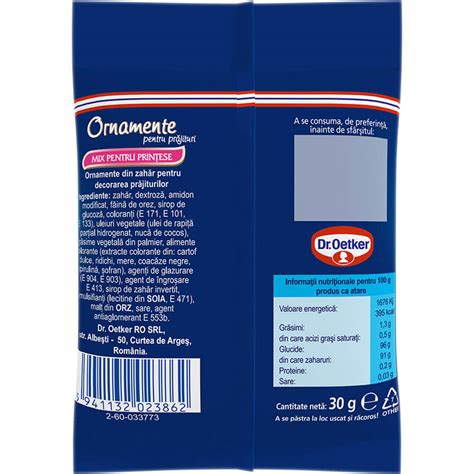 Ornamente Colorate Pentru Prajituri Dr Oetker Zahar 30 G Mix Pentru Printese Emagro