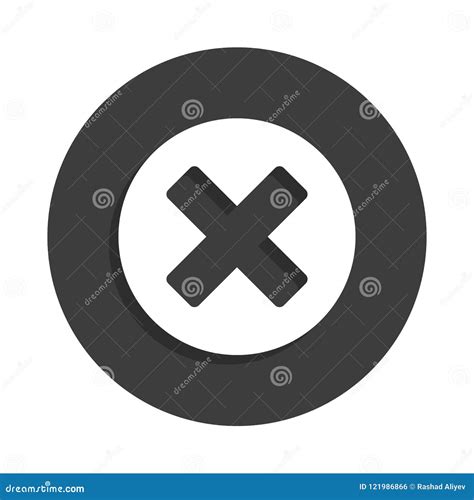 Delete Character Icon In Badge Style With Shadow Stock Illustration