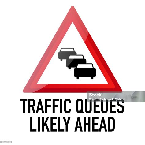 교통 대기열 가능성이 앞서 정보 및 경고 알림 및 주의 현실적인 국제 도로 교통 도로 표지판 학습 교육 운전 코스 라이센스 아이콘흰색 배경에 고립 된 벡터 그림 컬렉션에서