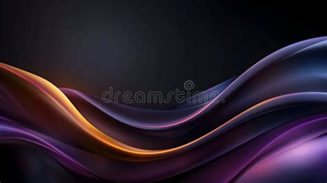 Abstract Waves Of Dark Glossy Material Flow Across The Image Creating A Smooth Undulating