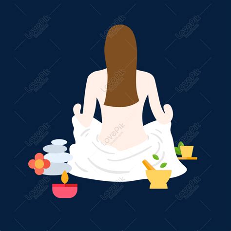 벡터 여성 스파 웰빙 다시 Png 일러스트 무료 다운로드 Lovepik