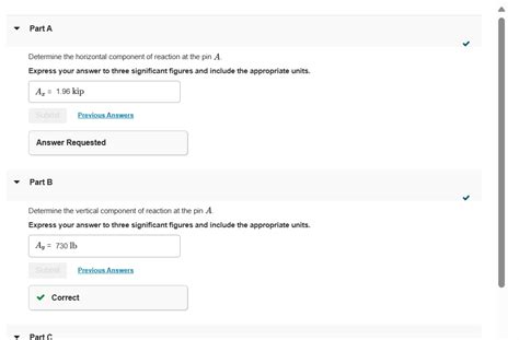 Part Adetermine The Horizontal Component Of Reaction