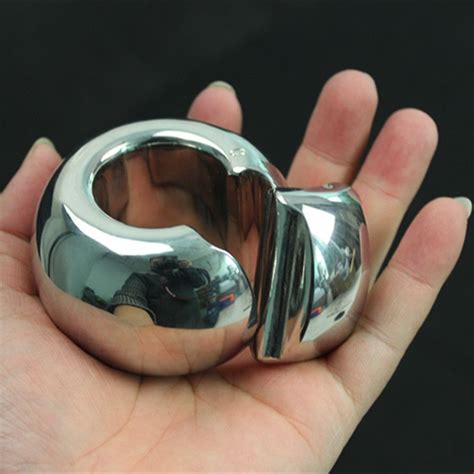 Male Stainless Steel Stretcher Scrotum Pendant Lock Penis Bondage