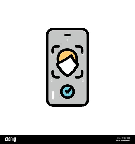 Identification Face On Smartphone Color Line Icon Deep Face Stock Vector Image And Art Alamy