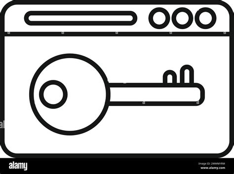 Key Pass Access Icon Outline Vector Computer Account Website Internet