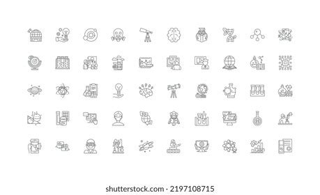 Project Concept Illustration Linear Icons Line Stock Vector Royalty Free Shutterstock