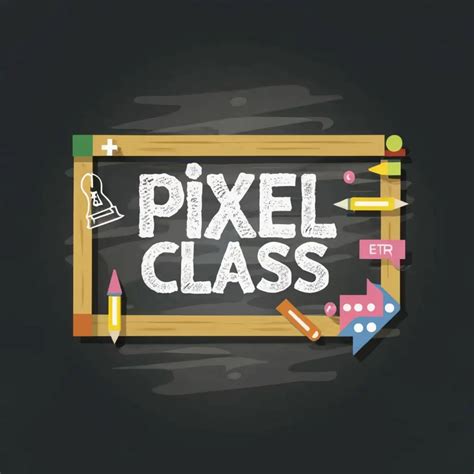 Logo Design For Pixel Class Creative Blackboard Theme With Typography