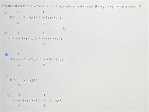 Solved Given that vector A vector B x1 i y₁j and vector A Chegg com