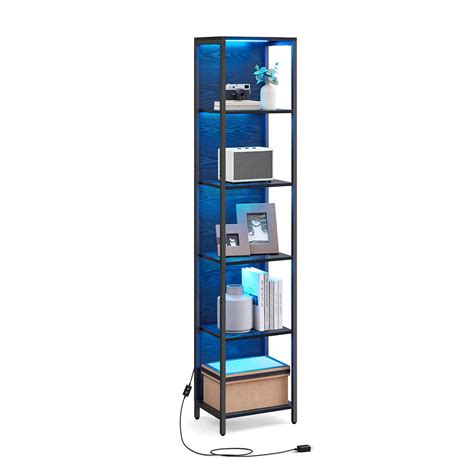 Vasagle 6 Tier Led Bookshelf Display Shelf With Dimmable Lights Led