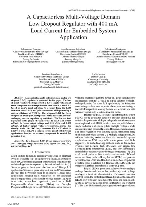 Pdf A Capacitorless Multi Voltage Domain Low Dropout Regulator With 400 Ma Load Current For