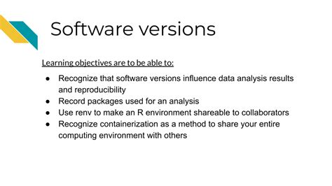 Chapter 9 Software Versions Tools For Reproducible Workflows In R