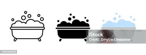 비누 거품 아이콘이 있는 분지 세척 기호입니다 거품 거품 벡터 일러스트 레이 션과 욕조 빈티지 목욕 실루엣 욕조 표시 0명에 대한 스톡 벡터 아트 및 기타 이미지 Istock