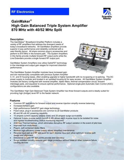 GainMaker High Gain Balanced Triple System Amplifier 870 MHz