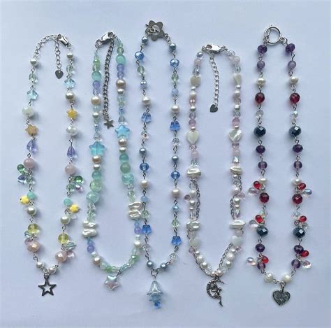 Colorful Beaded Necklaces With Charms