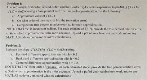 Solved Problem Use Zero Order First Order Second Order Chegg Com