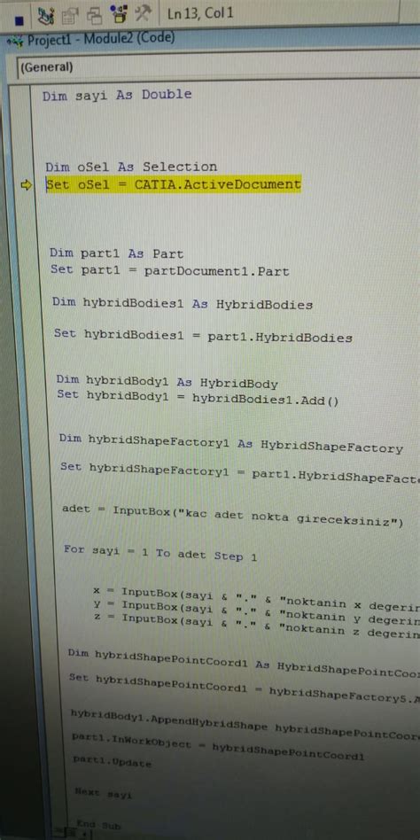 Visual Basic Macro For Catia Applications Runtime Error 424 Vbforums