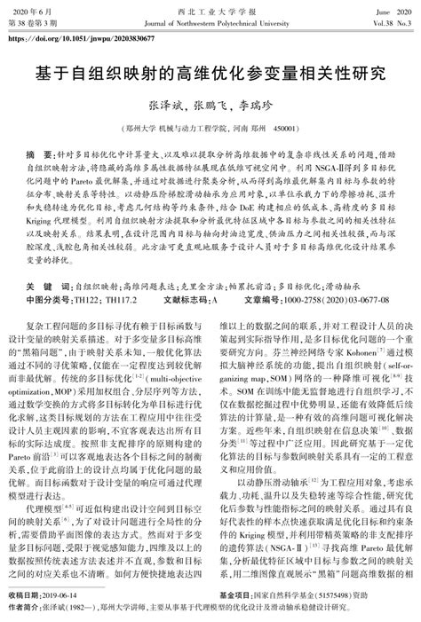 Pdf Som Based High Dimensional Design Spaces Mapping For Multi Objective Optimization