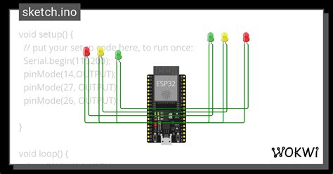 Blink TRAFFIC LED Wokwi ESP STM Arduino Simulator
